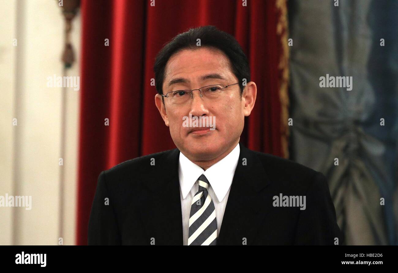 Japanese Foreign Minister Fumio Kishida during a meeting with Russian ...