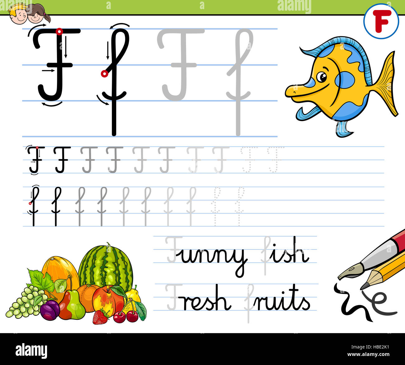 how to write letter f Stock Photo - Alamy