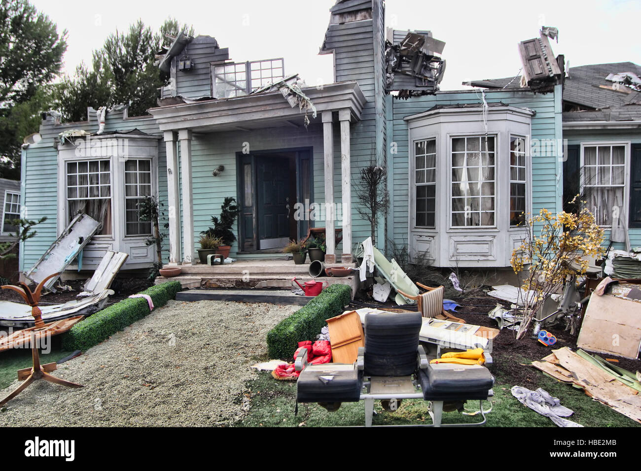 House damaged by disaster Stock Photo - Alamy