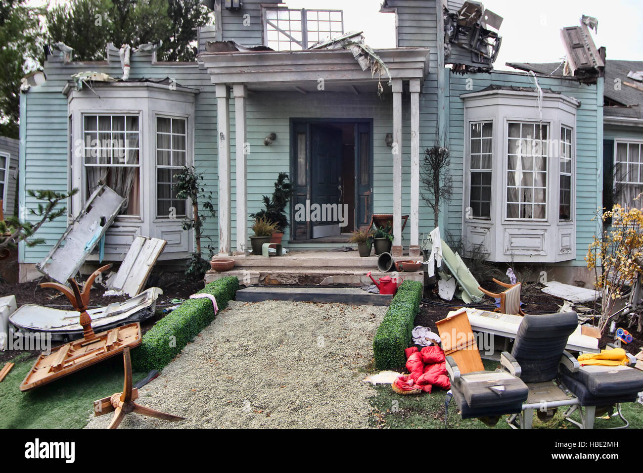 House damaged by disaster Stock Photo - Alamy