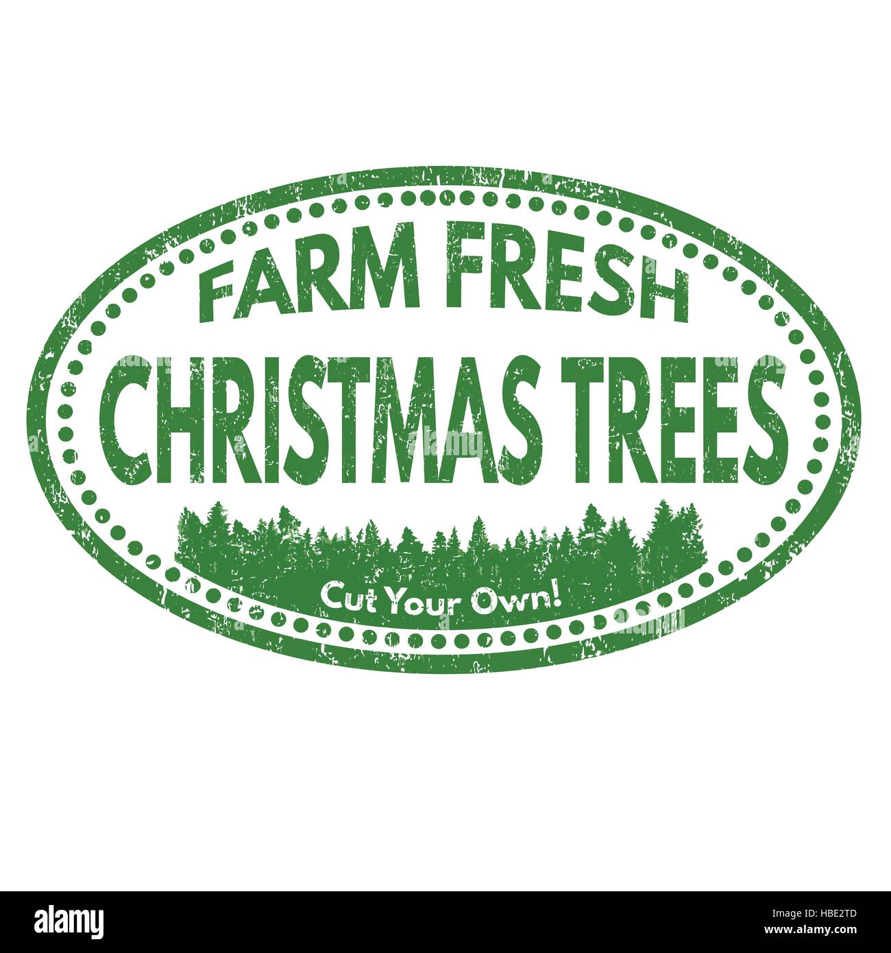 Christmas tree farm grunge rubber stamp on white background, vector ...