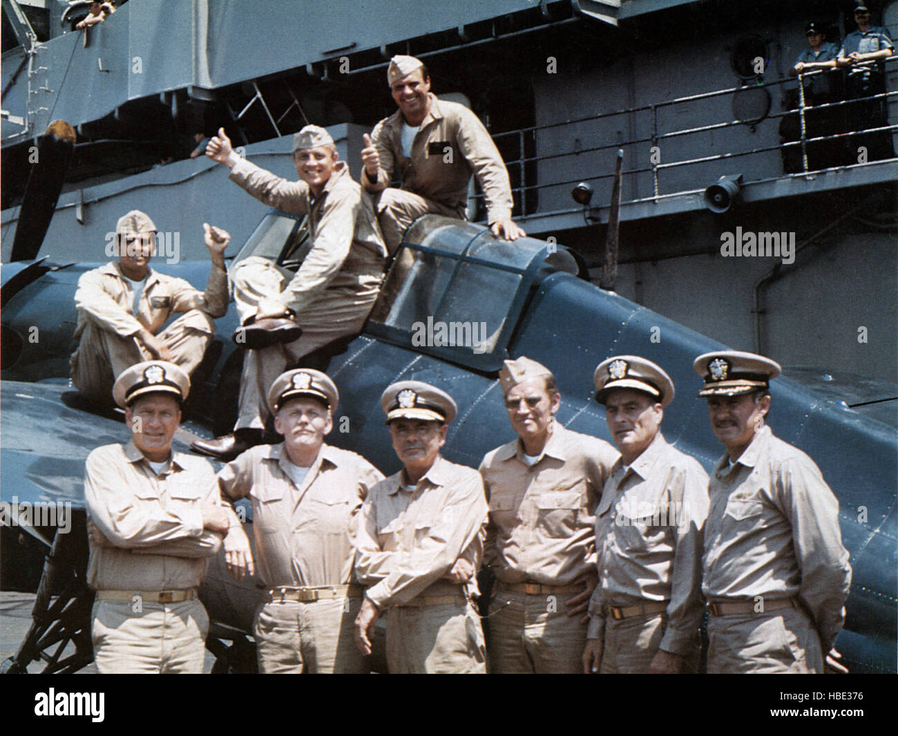 MIDWAY, (Front, L-R), Gregory Walcott, Biff McGuire, Glenn Ford ...