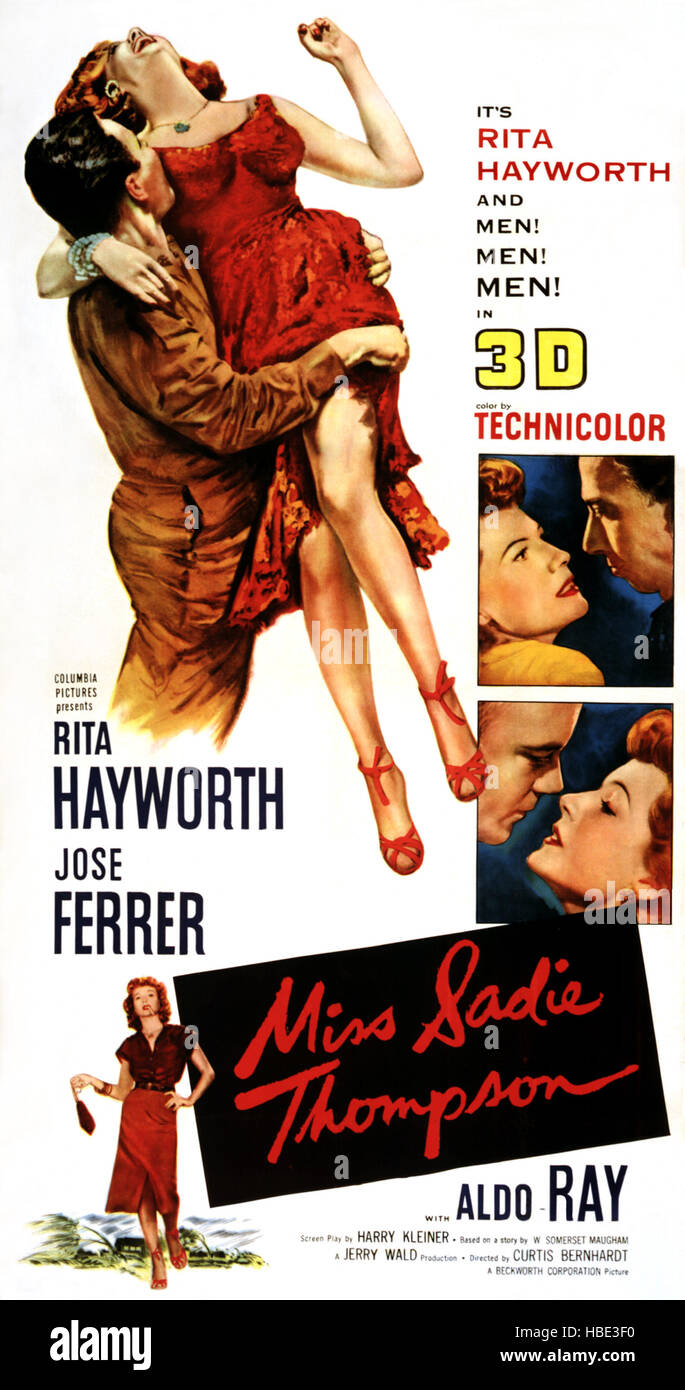 MISS SADIE THOMPSON, (poster art), Rita Hayworth, 1953 Stock Photo - Alamy