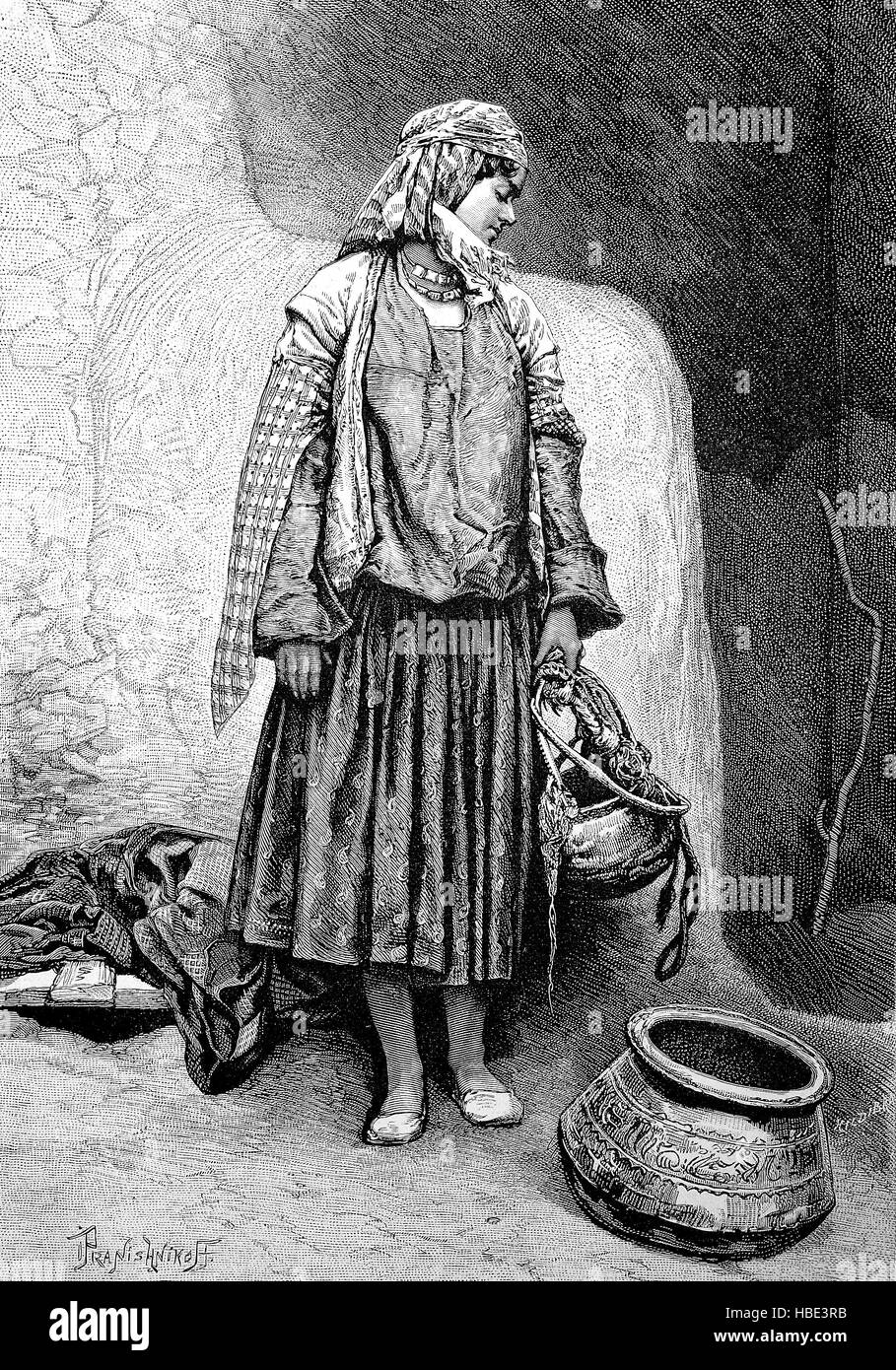 Girls from the Islamic sect of Babi in Persia. Babism or Babíism, the ...