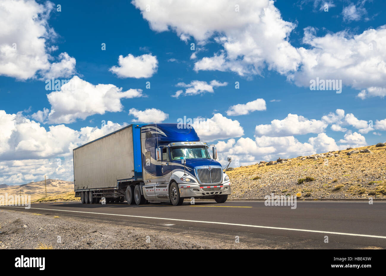 Diesel truck driving long highway hi-res stock photography and images ...