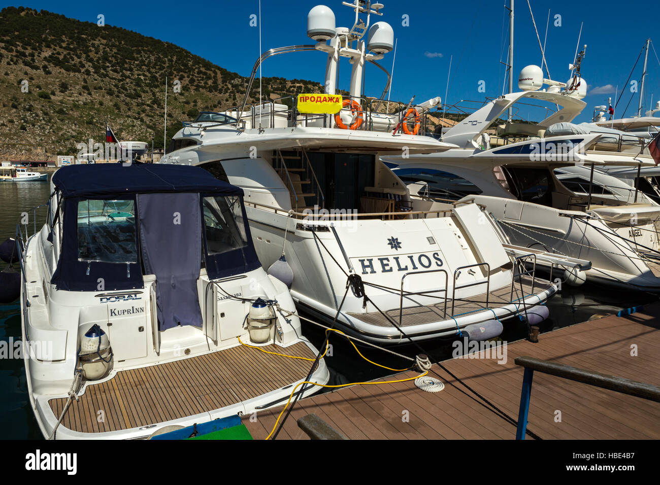 Yachts and boats in the Balaclava Bay Stock Photo - Alamy