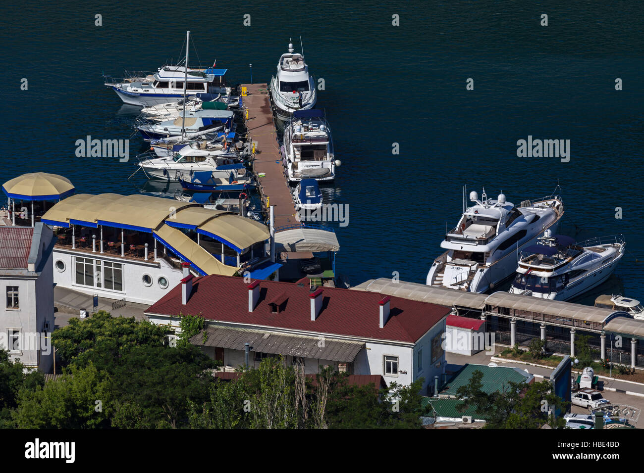 Yachts and boats in the Balaclava Bay Stock Photo - Alamy