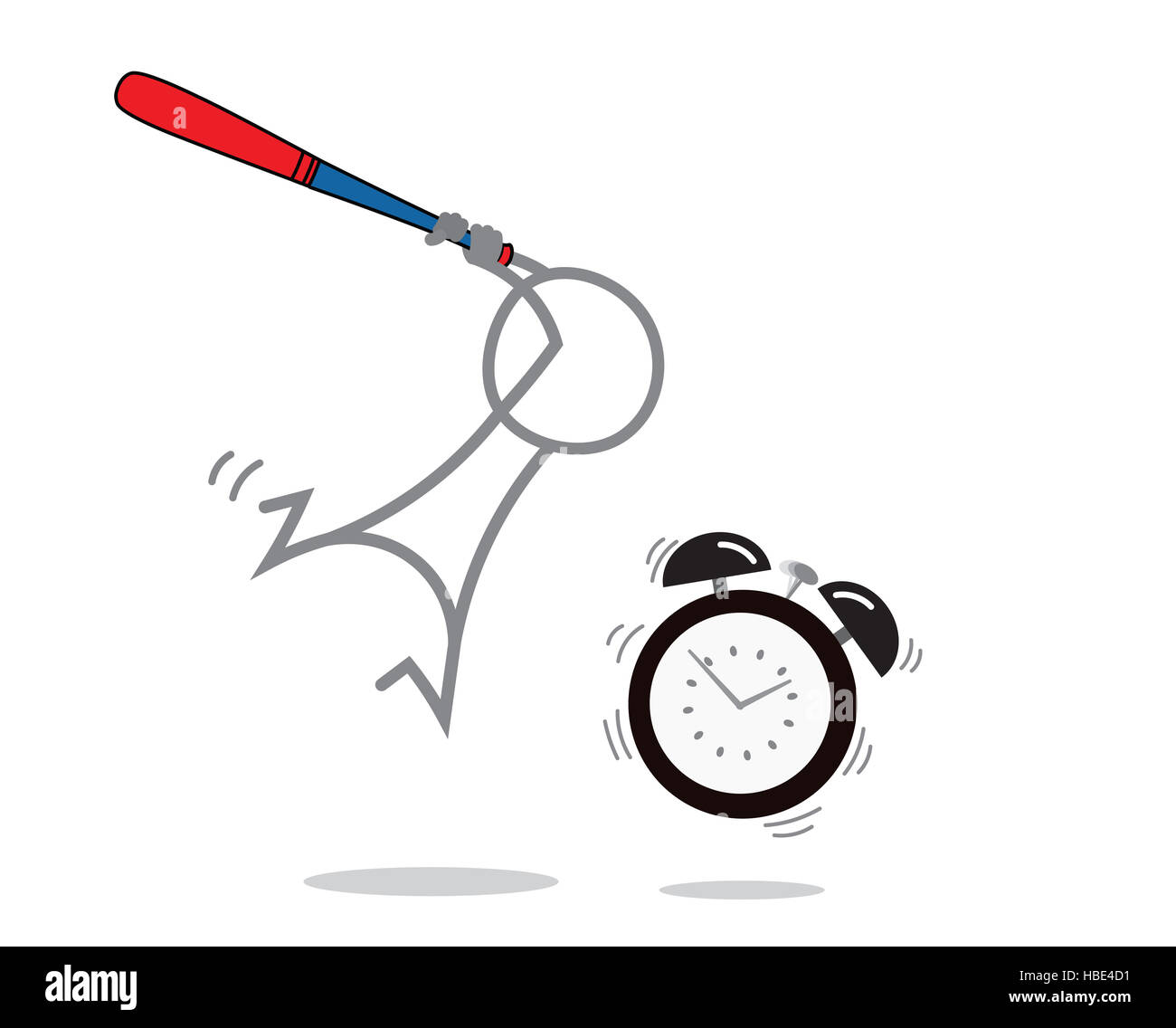 Cartoon illustration running alarm clock hi-res stock photography and ...