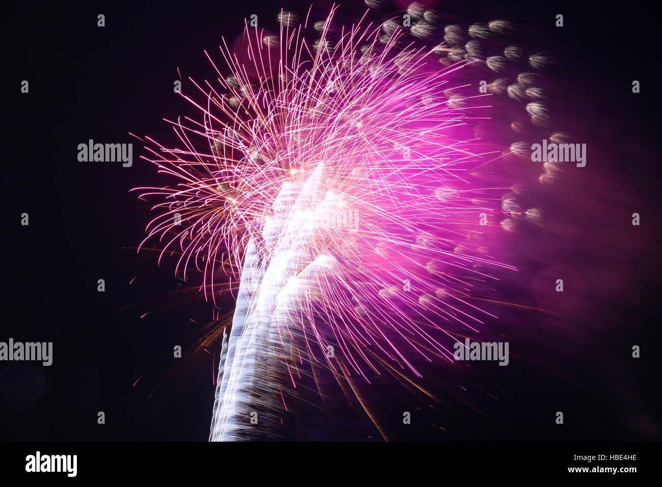 Colourful fireworks in the sky Stock Photo - Alamy