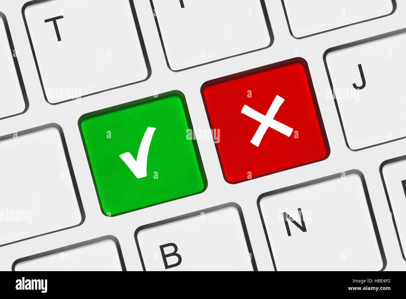 Computer keyboard with Yes and No keys Stock Photo - Alamy