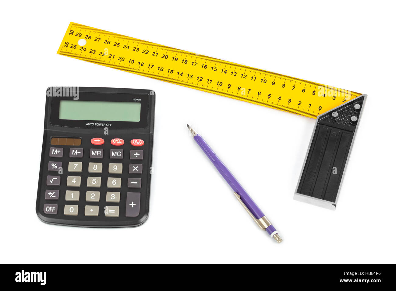 Calculator and tools Stock Photo - Alamy