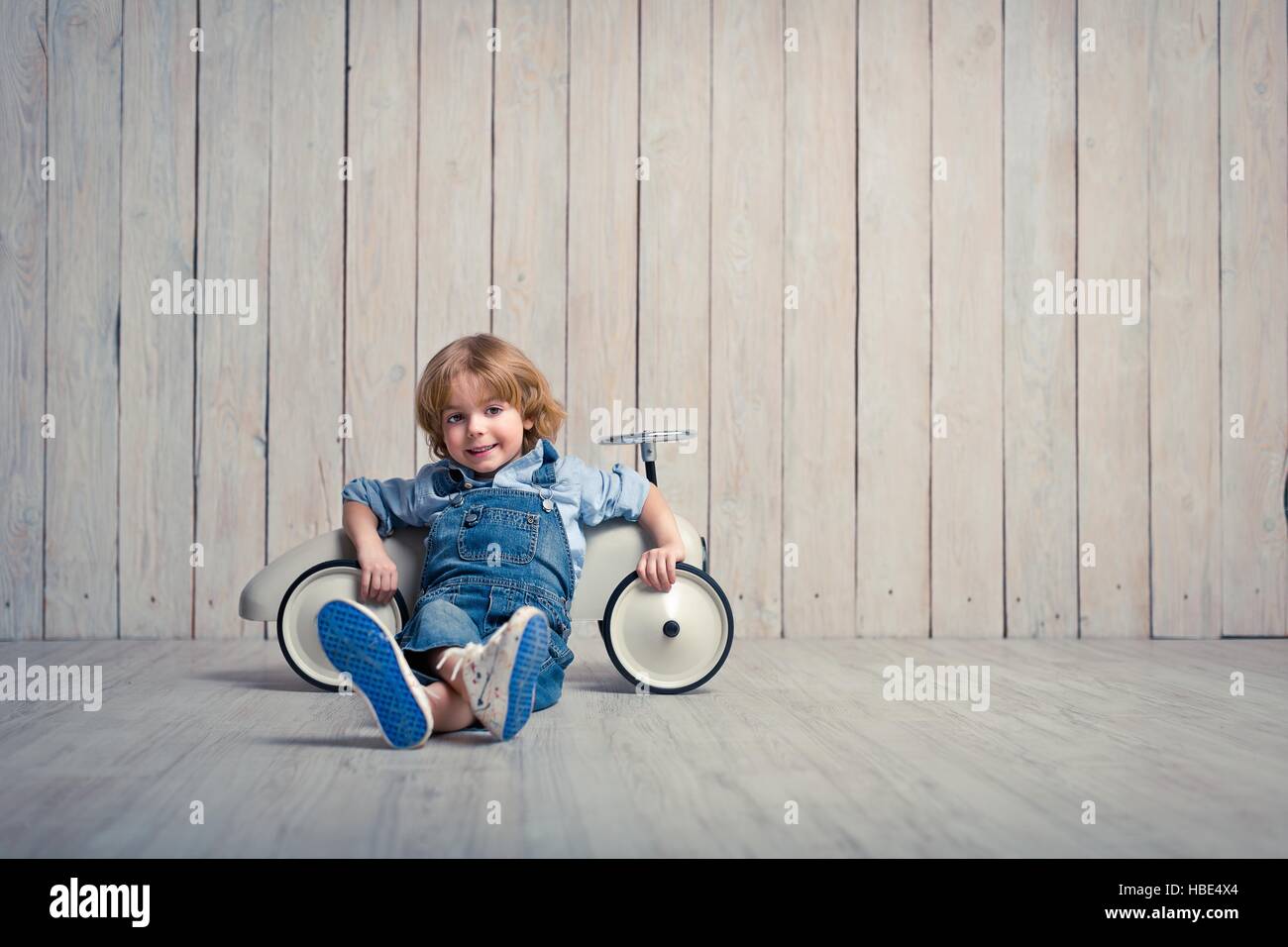 Little boy with car Stock Photo - Alamy