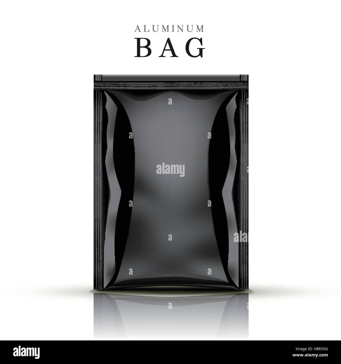 black aluminum bag isolated on white background Stock Vector Image ...
