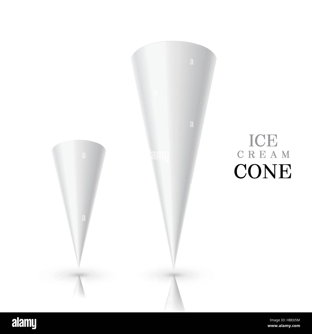 blank ice cream cone isolated on white background Stock Vector Image ...