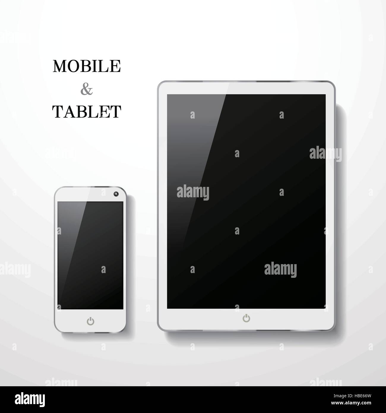 blank mobile and tablet set isolated on white background Stock Vector ...