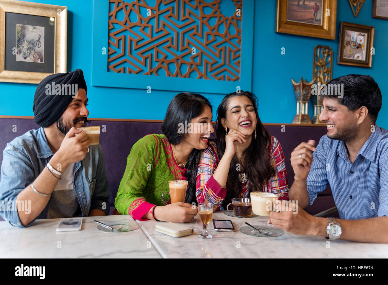 Indian Ethnicity Drinking Cafe Break Coffee Tea Concept Stock Photo - Alamy