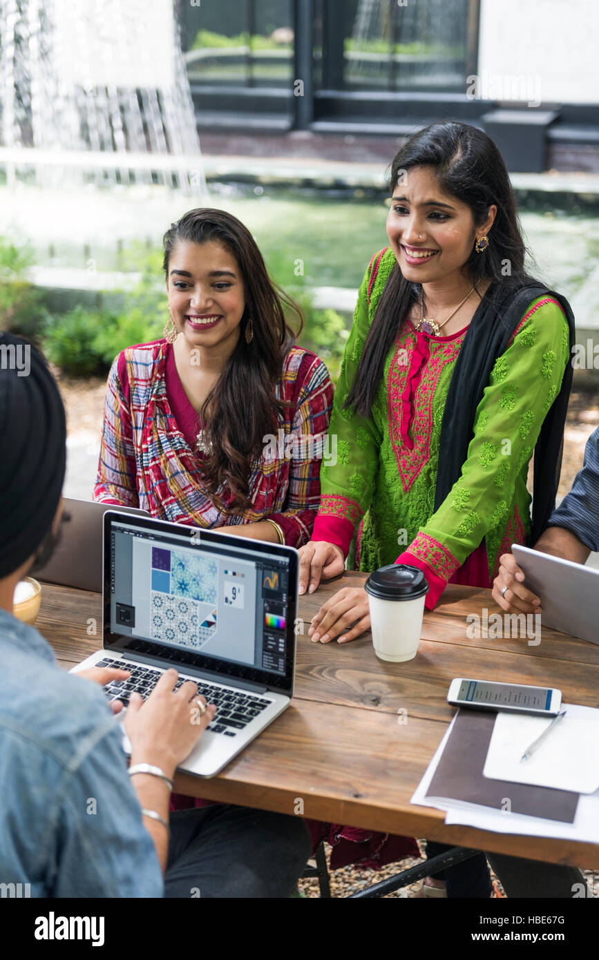 Indian Community Eating Restaurant Dining Concept Stock Photo - Alamy