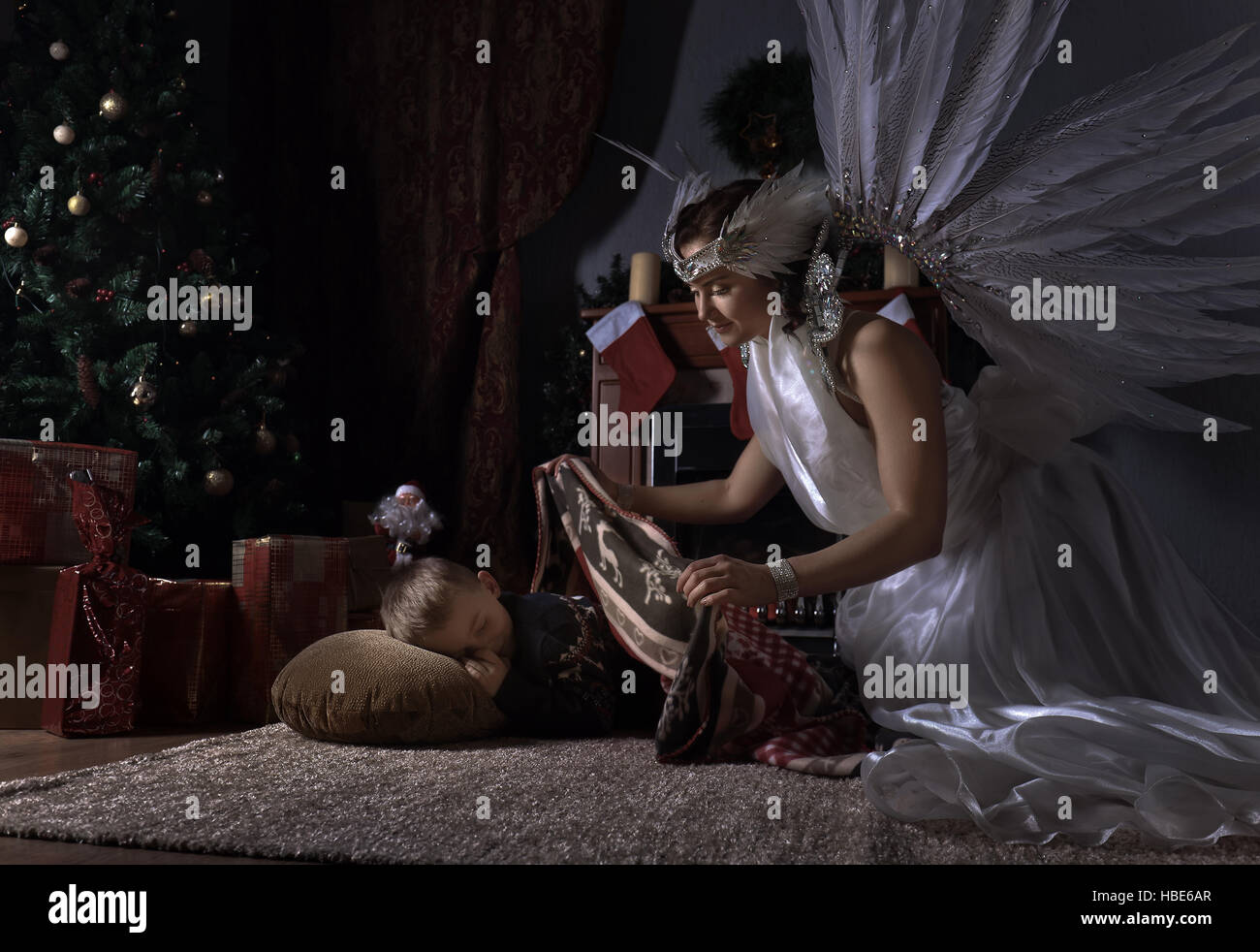 Sleeping angel and night hi-res stock photography and images - Alamy