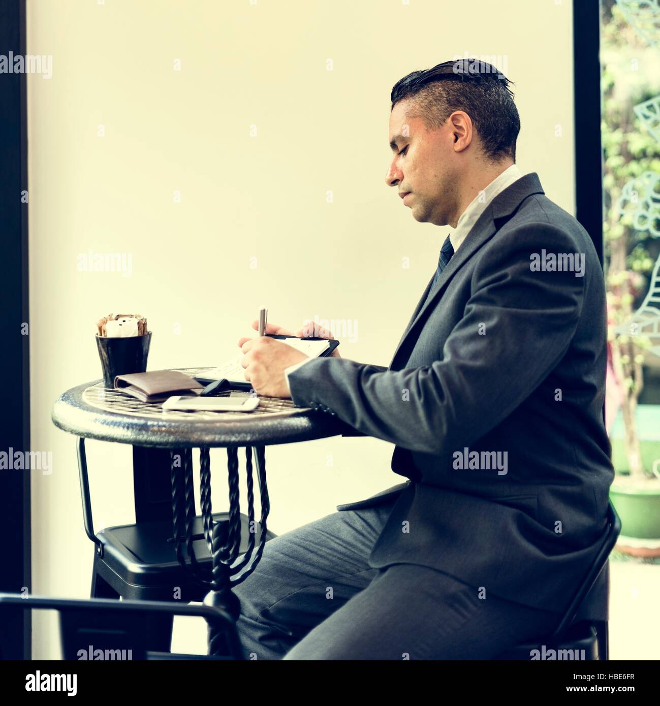 Business Man Working Cafe Concept Stock Photo - Alamy