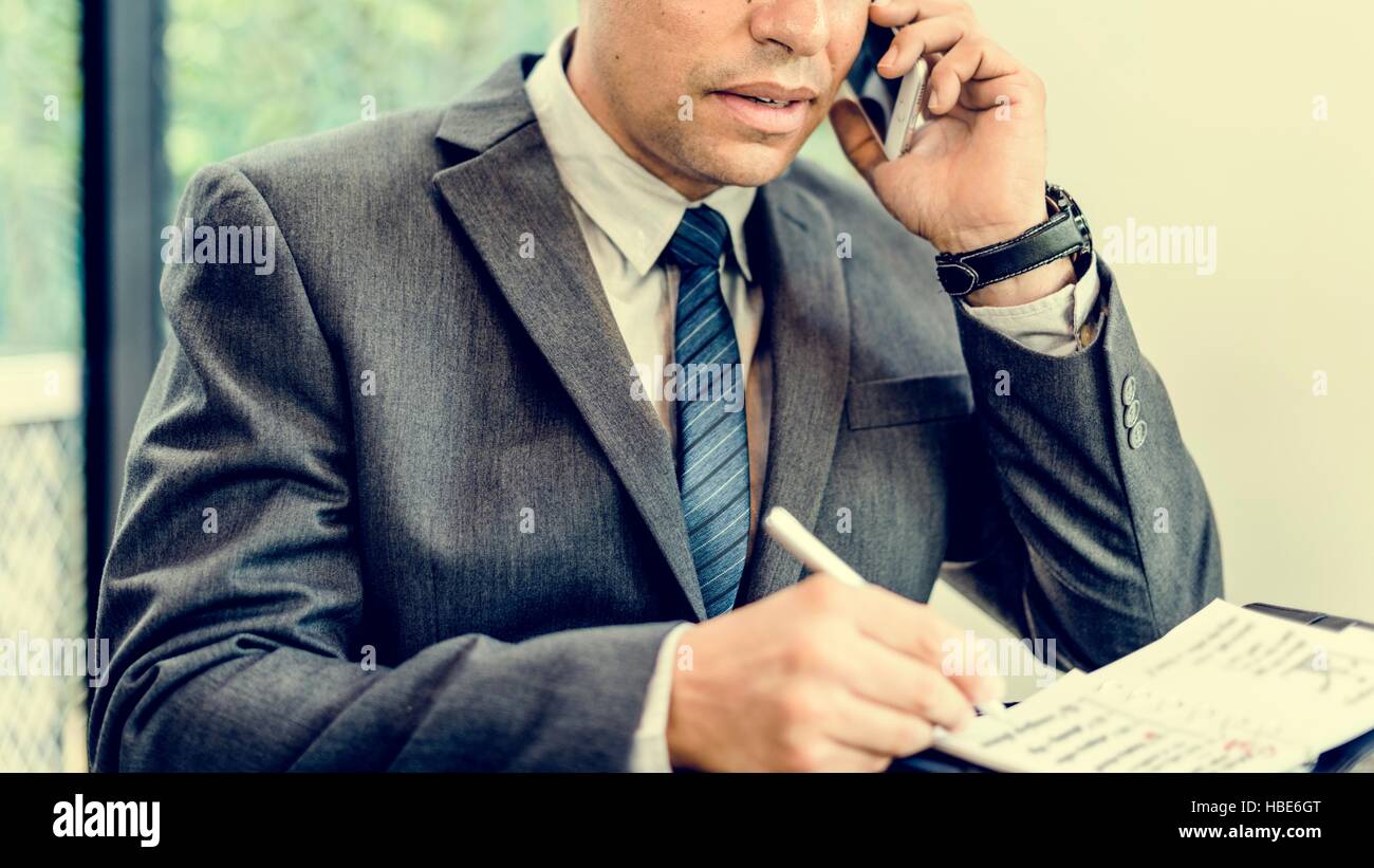Business Man Calling Mobile Phone Concept Stock Photo - Alamy