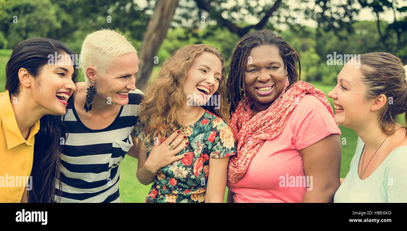 Group of Women Socialize Teamwork Happiness Concept Stock Photo - Alamy