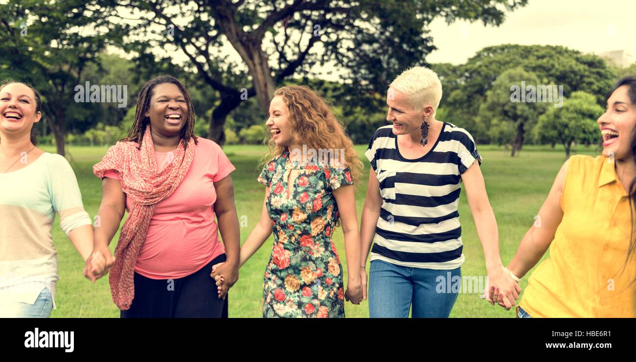 Group of Women Socialize Teamwork Happiness Concept Stock Photo - Alamy