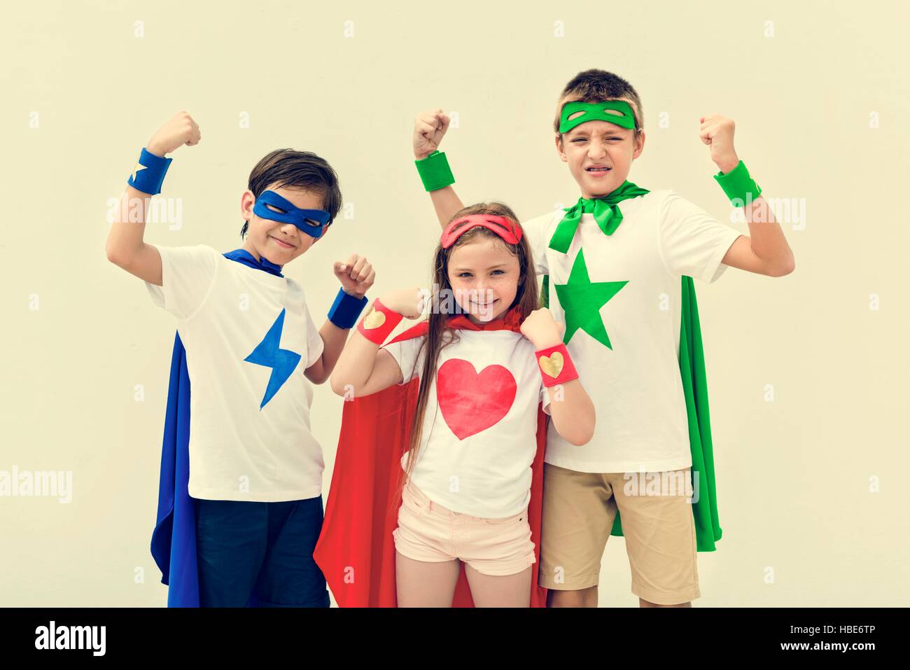 Superhero Boy Girl Brave Imagination Concept Stock Photo - Alamy