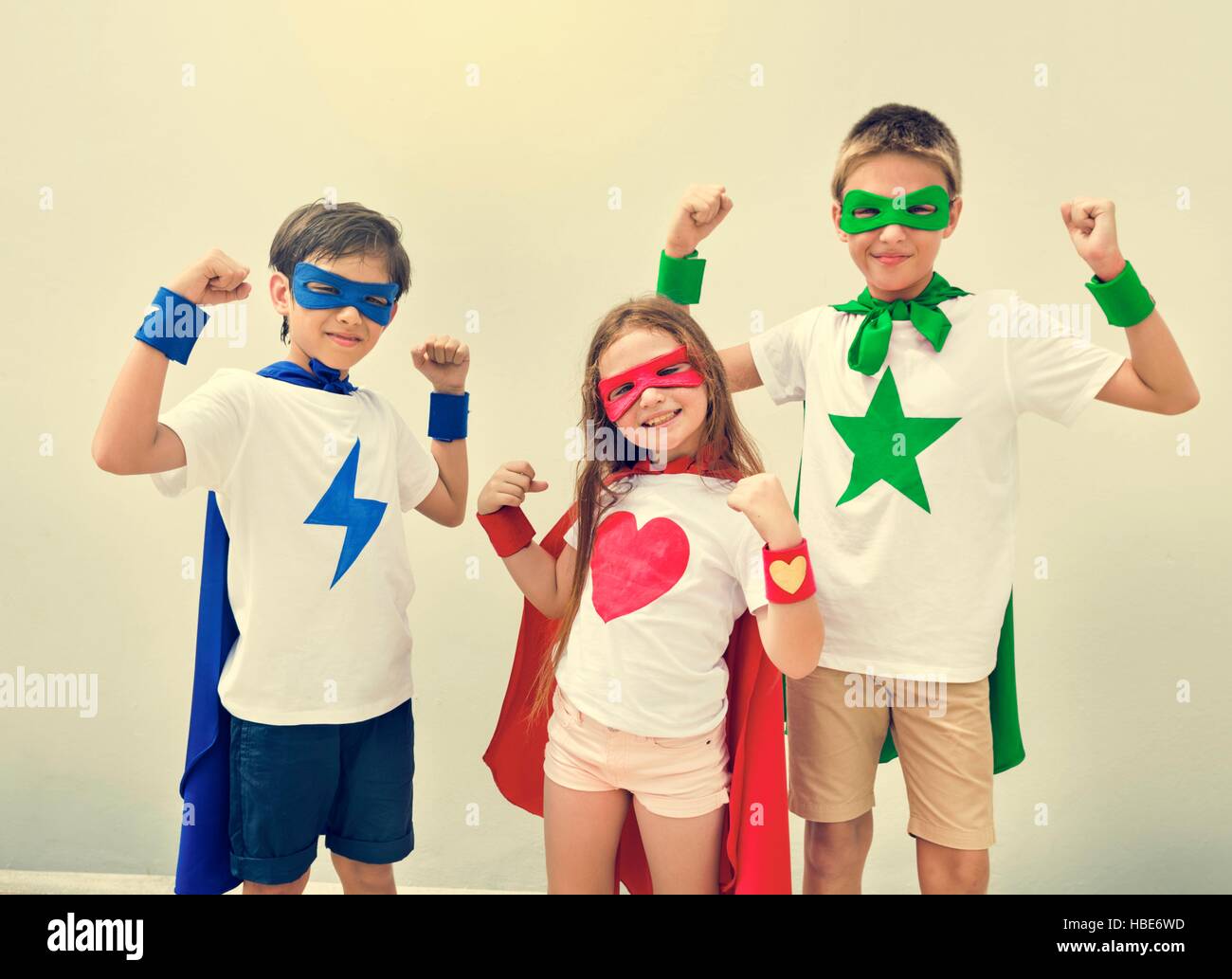 Superhero Boy Girl Brave Imagination Concept Stock Photo - Alamy