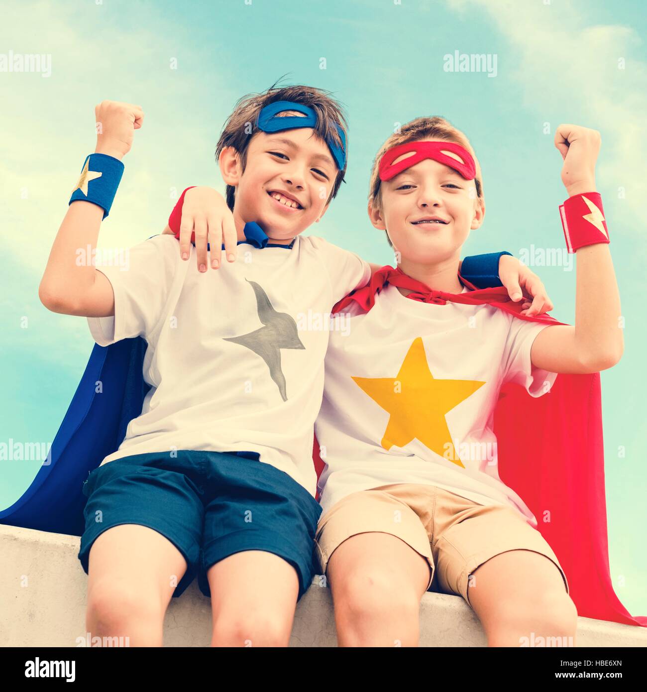 Superheroes Kids Boy Friend Buddy Concept Stock Photo - Alamy