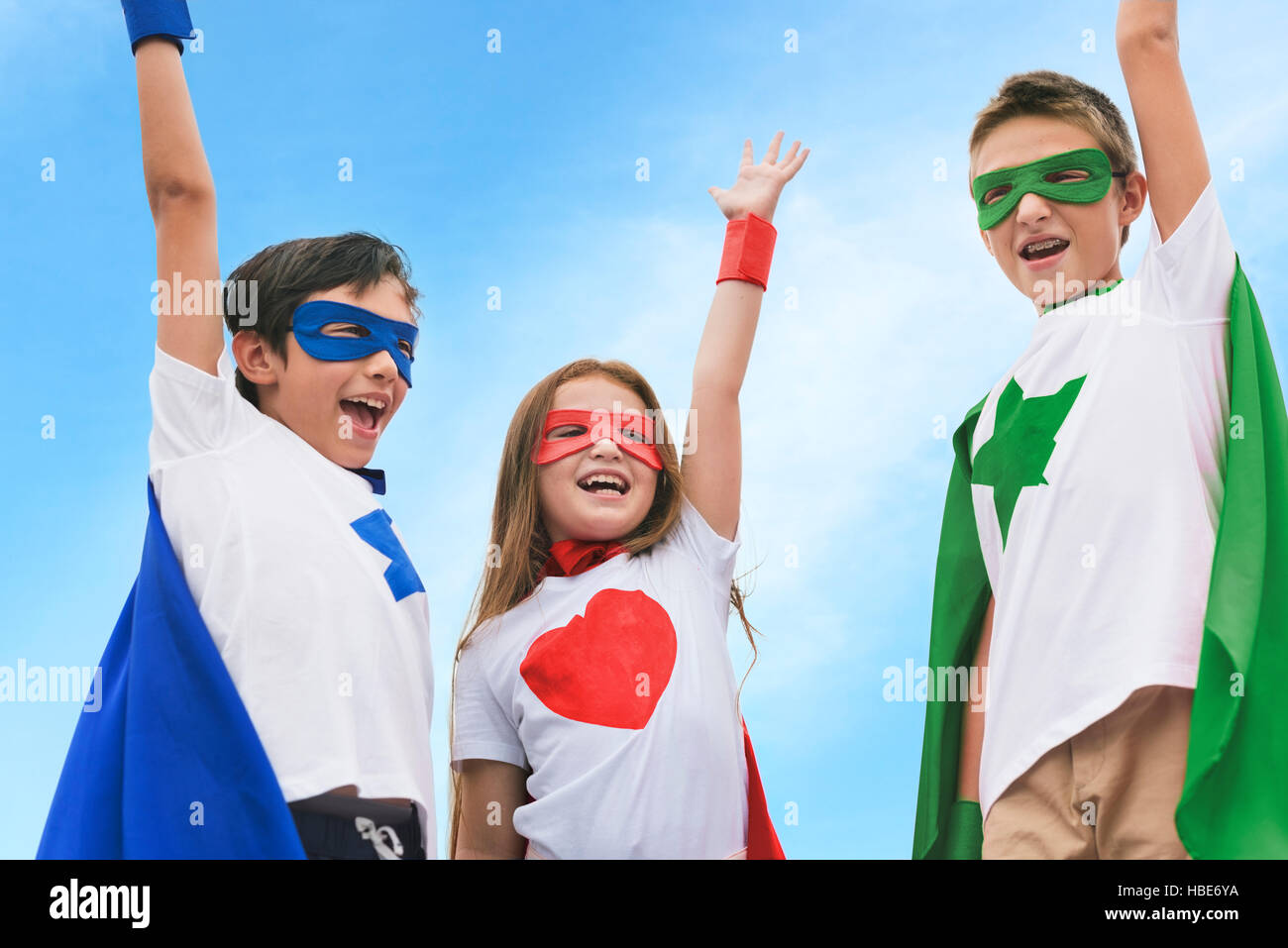 Superhero Boy Girl Brave Imagination Concept Stock Photo - Alamy
