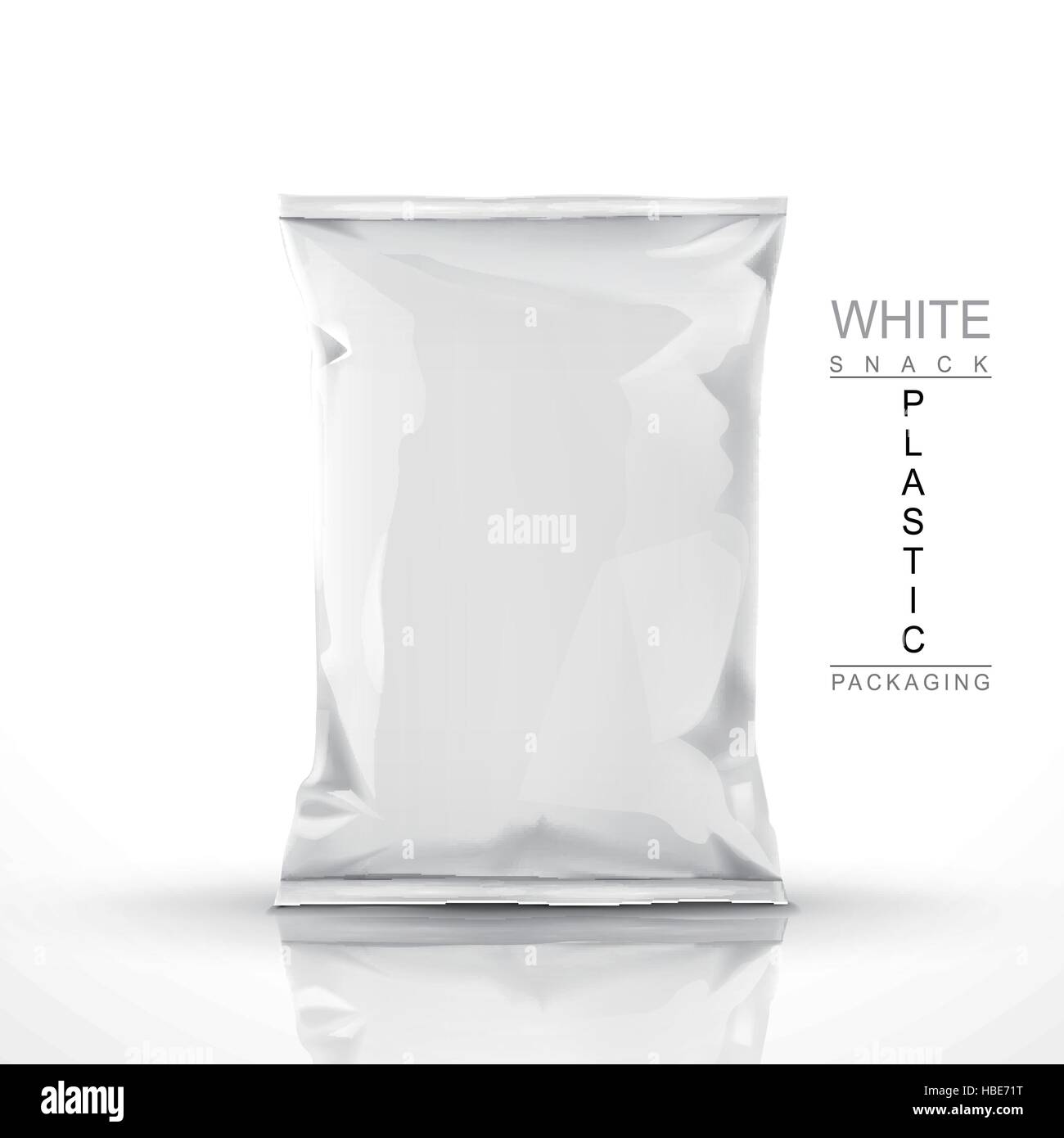 white snack plastic packaging isolated on white background Stock Vector ...