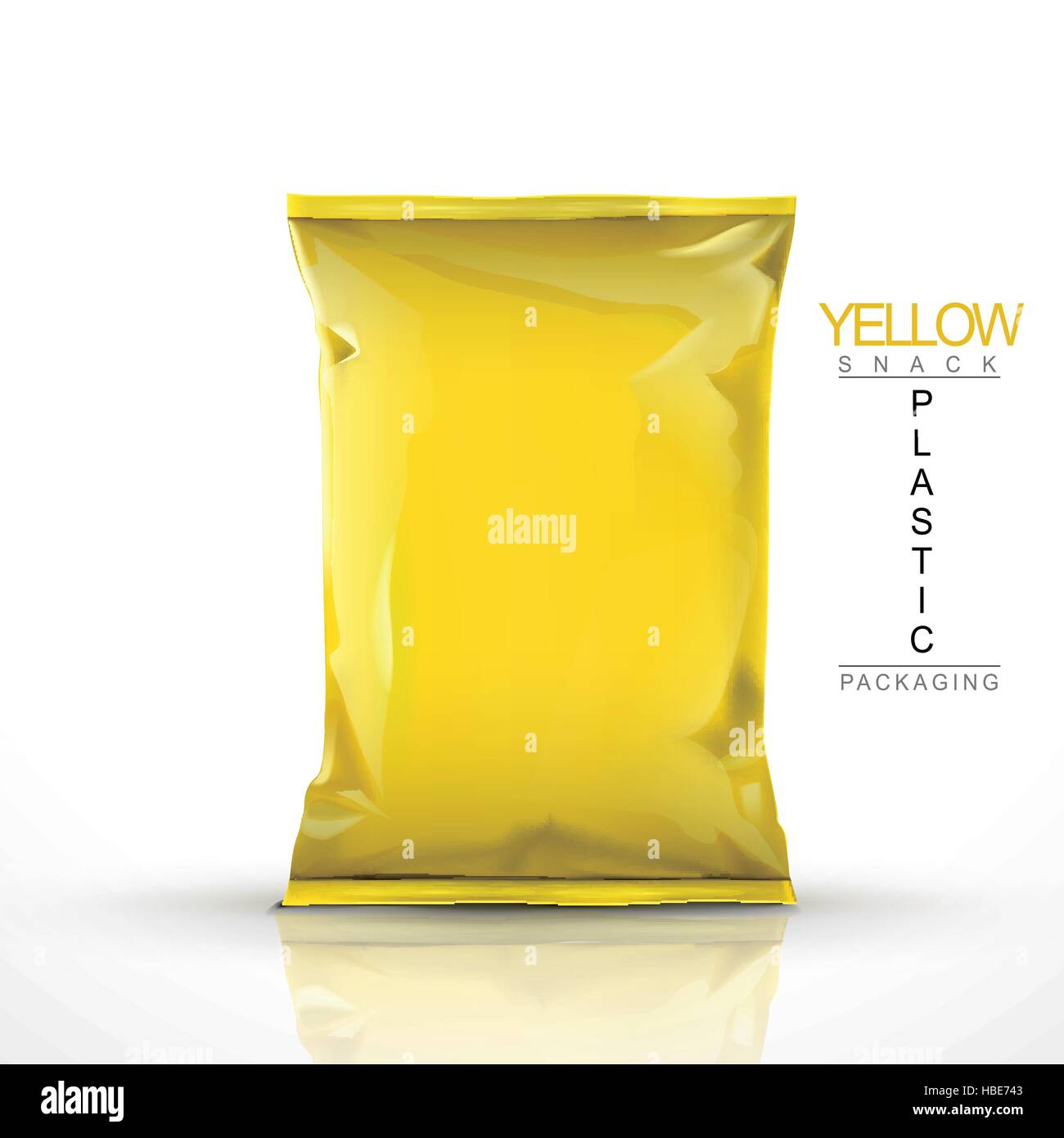 yellow snack plastic packaging isolated on white background Stock ...