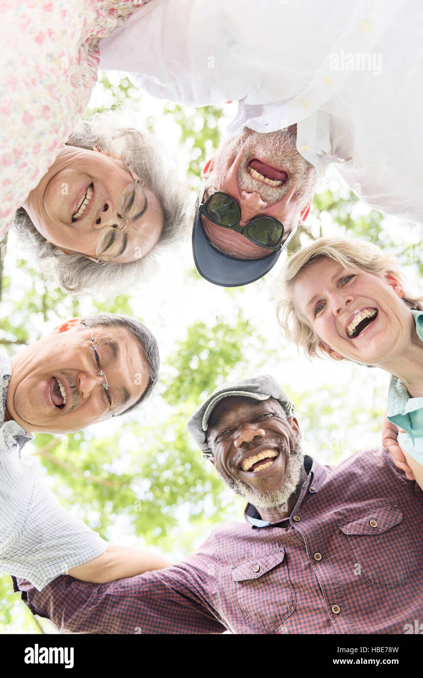 Group of Senior Retirement Friends Happiness Concept Stock Photo - Alamy