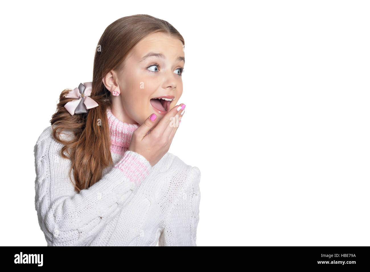 Exited little girl Stock Photo - Alamy