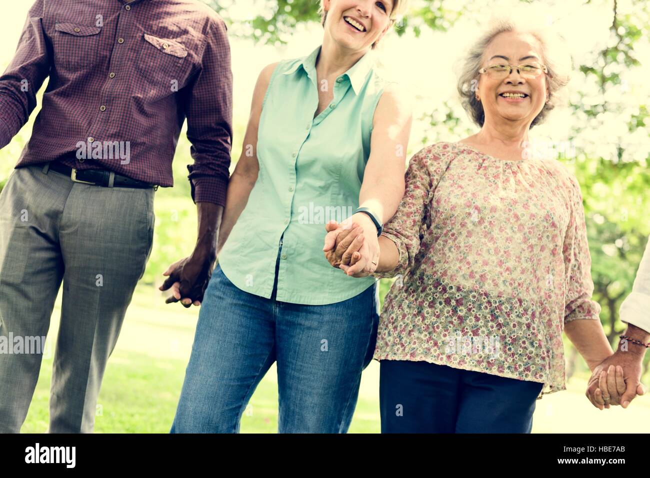 Group of Senior Retirement Friends Happiness Concept Stock Photo - Alamy