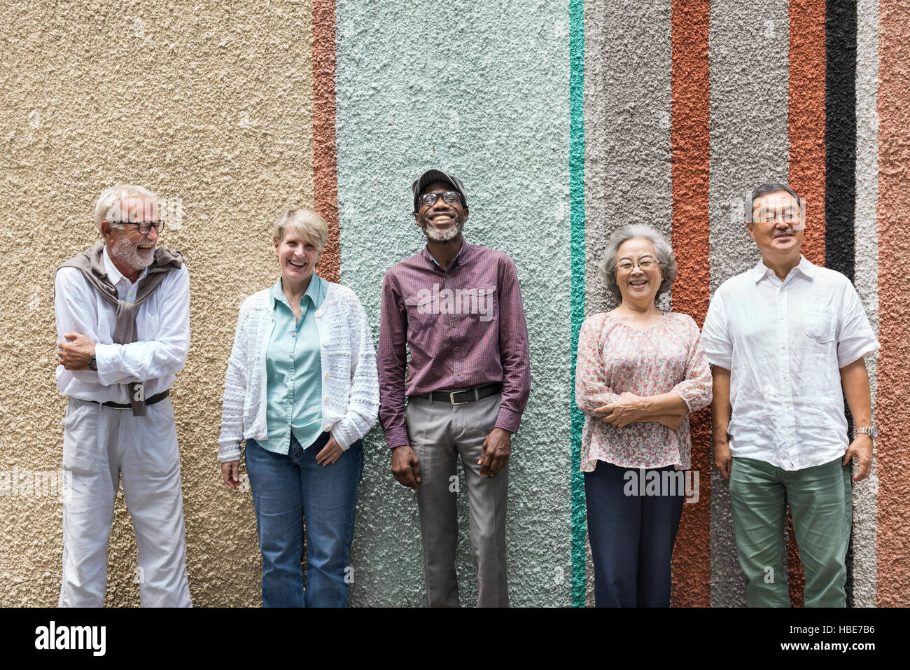 Group of Senior Retirement Friends Happiness Concept Stock Photo - Alamy