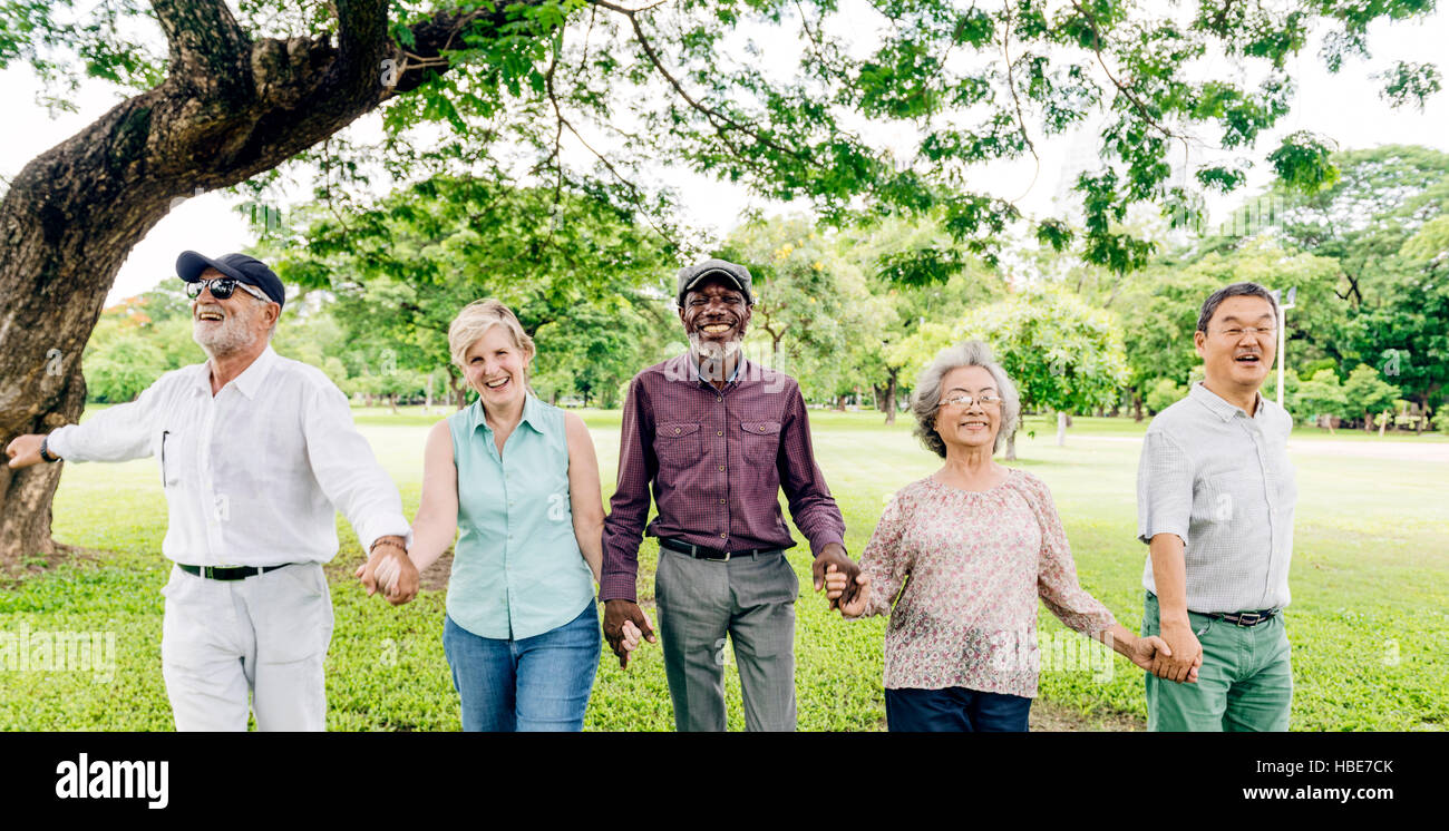 Group of Senior Retirement Friends Happiness Concept Stock Photo - Alamy