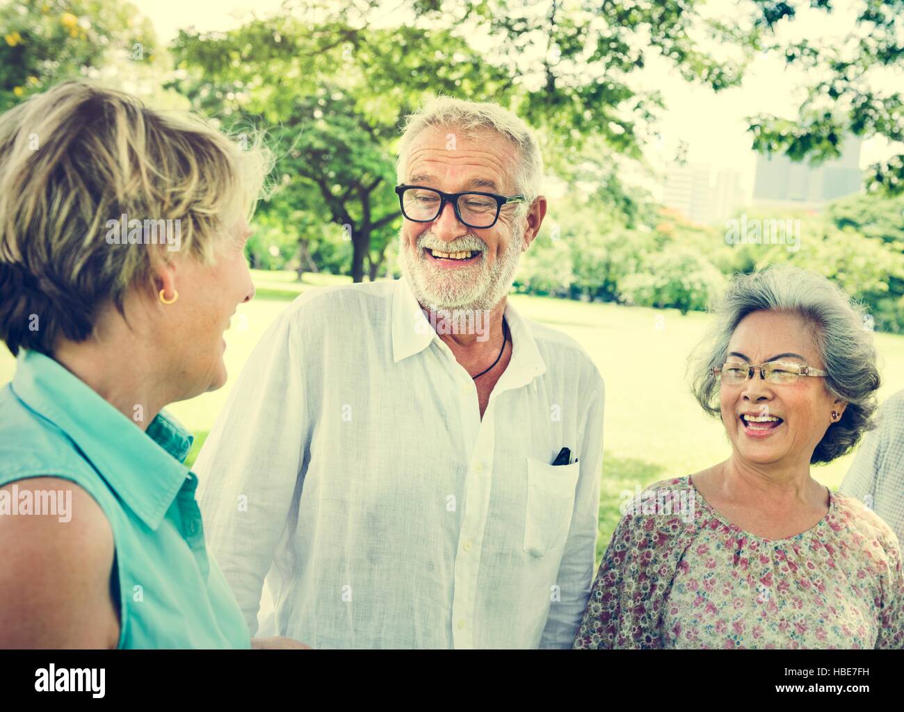 Group of Senior Retirement Friends Happiness Concept Stock Photo - Alamy