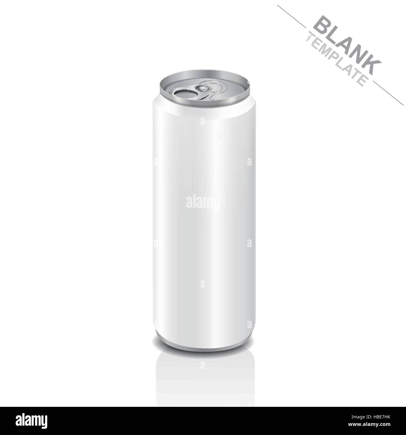 blank tall aluminum drink can isolated on white background Stock Vector ...