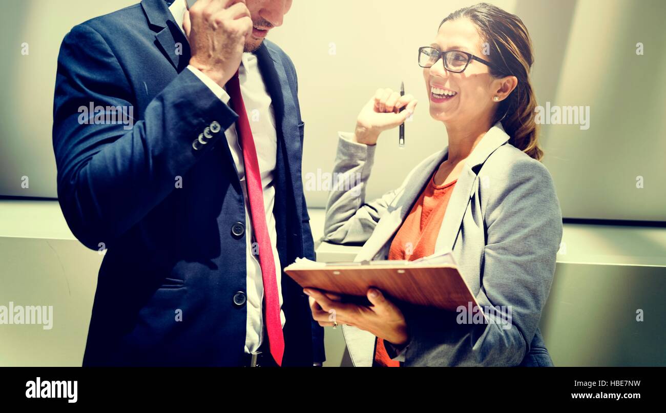 Business People Discussion Mobile Phone Telecommunication Concept Stock ...