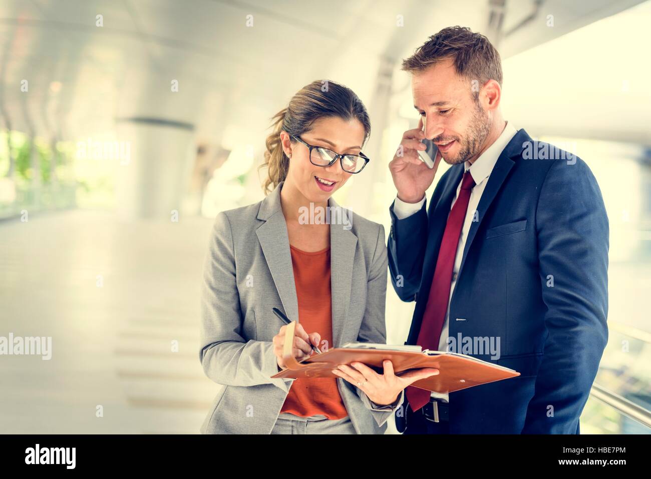 Business People Discussion Mobile Phone Telecommunication Concept Stock ...