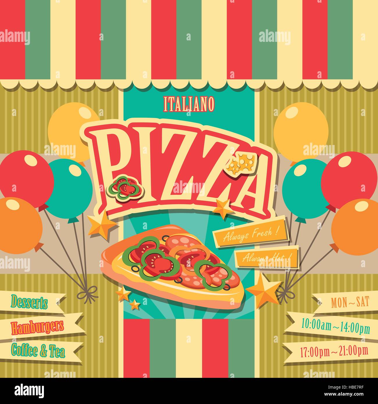 vector pizzeria menu brochure cover design template Stock Vector Image ...