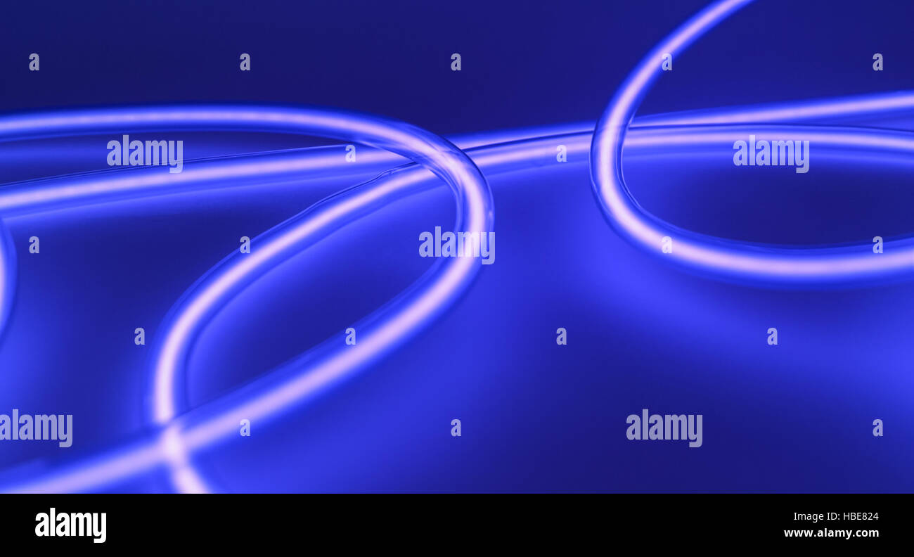 Blue lighting neon lights decoration Stock Photo - Alamy