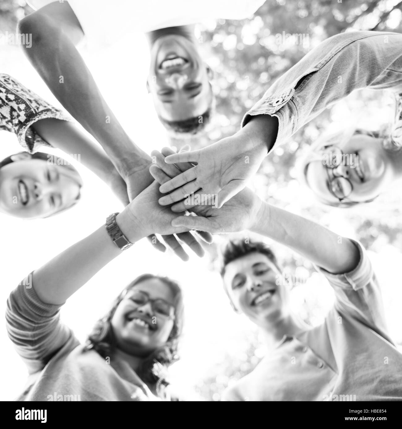 Diverse Teens Hands Together Concept Stock Photo - Alamy
