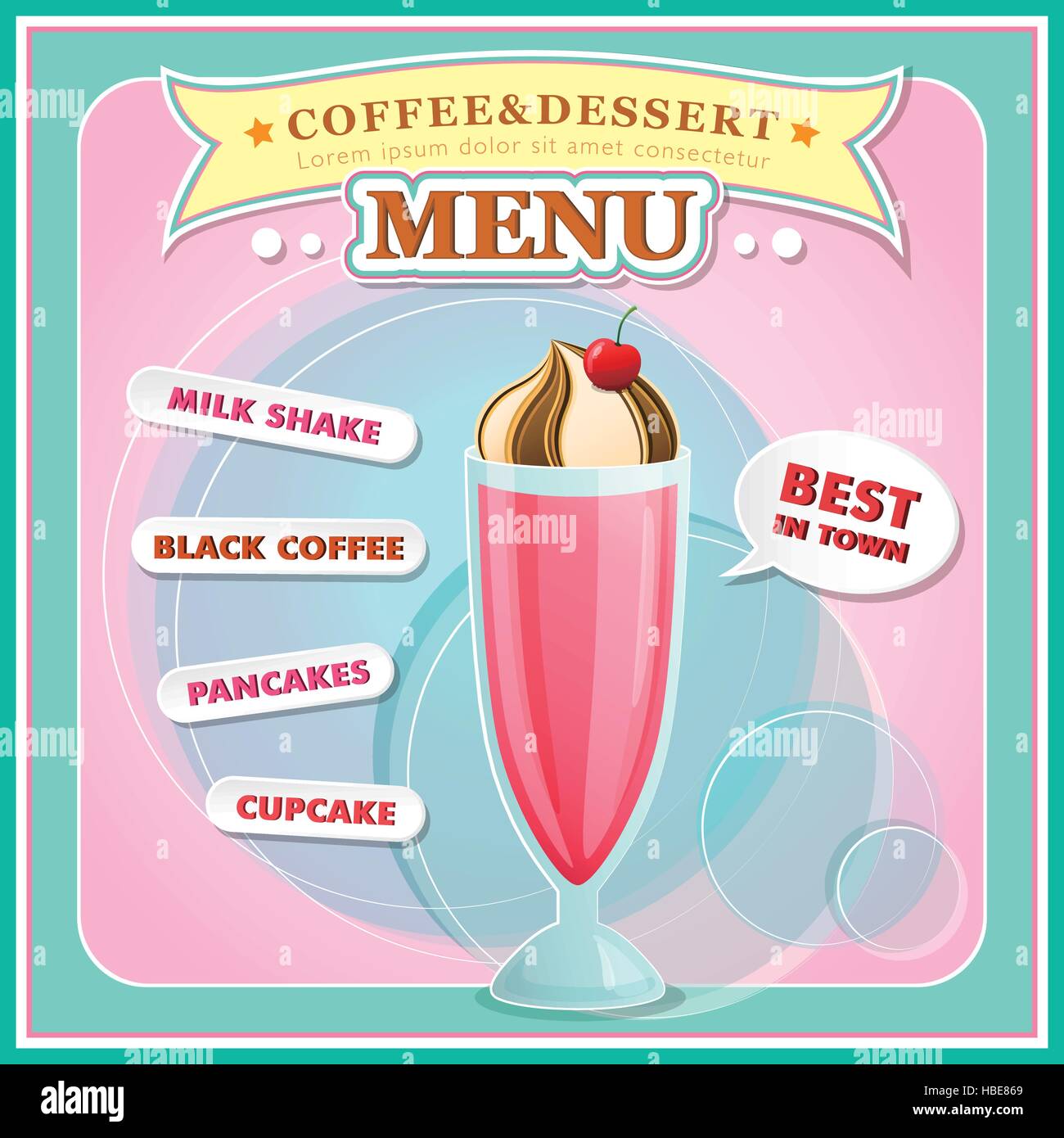 Restaurant Ice Cream Menu Cover Vector Design Template Stock Vector Image And Art Alamy