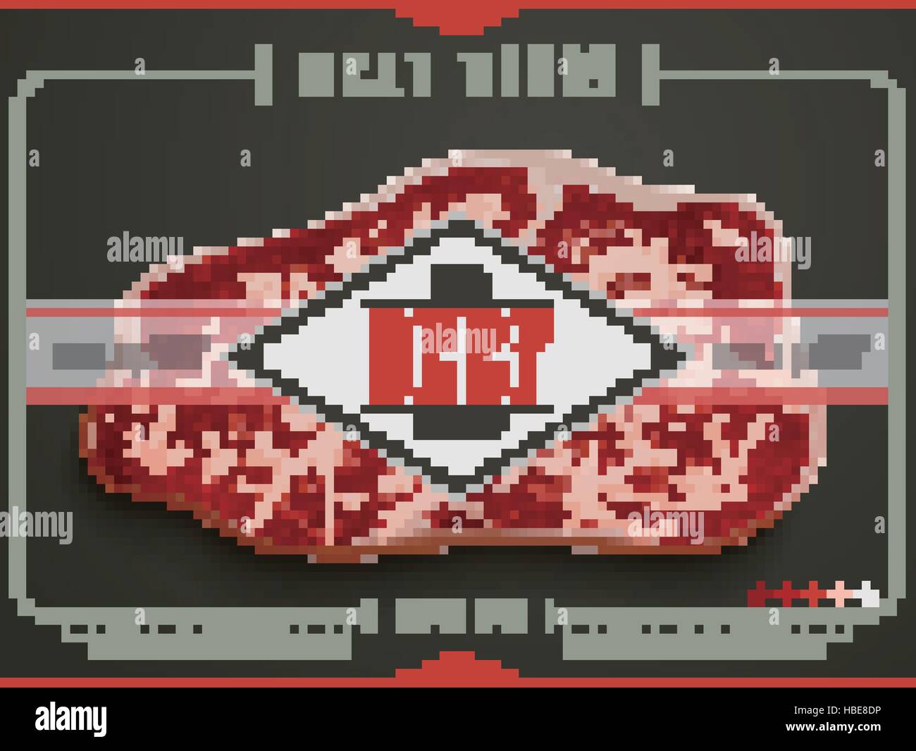 meat house poster template design with beef. 3D illustration Stock ...