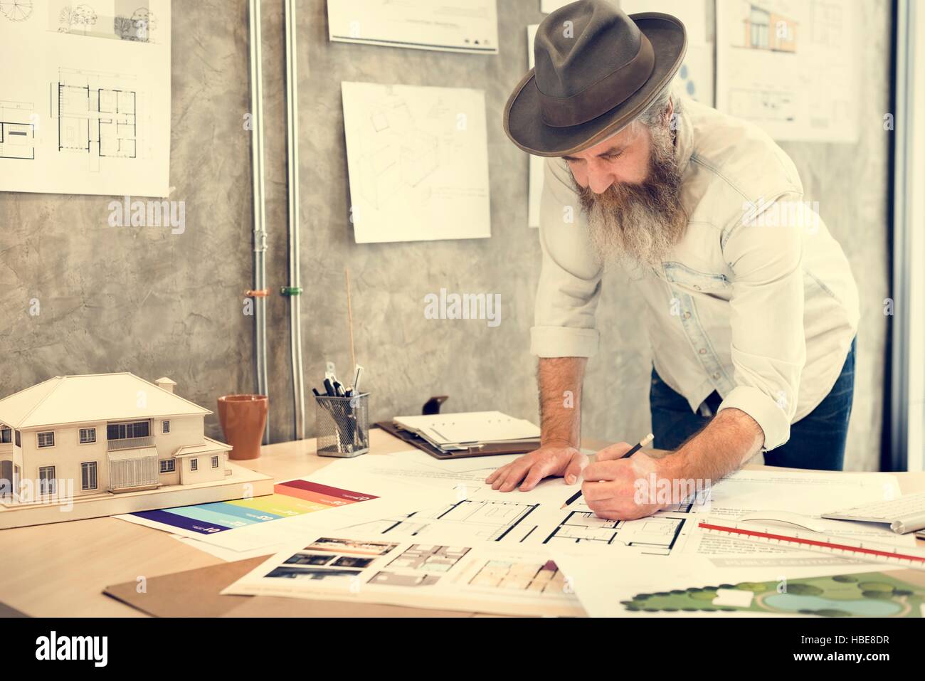 Design Studio Architect Creative Occupation Blueprint Concept Stock ...