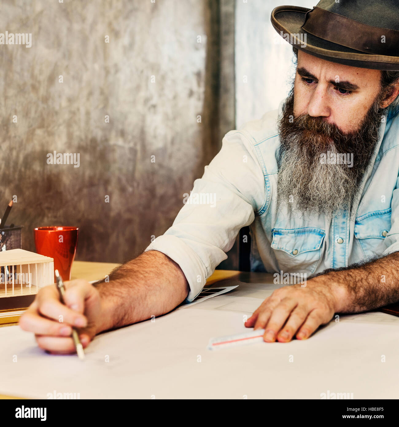 Design Studio Architect Creative Occupation Blueprint Concept Stock ...