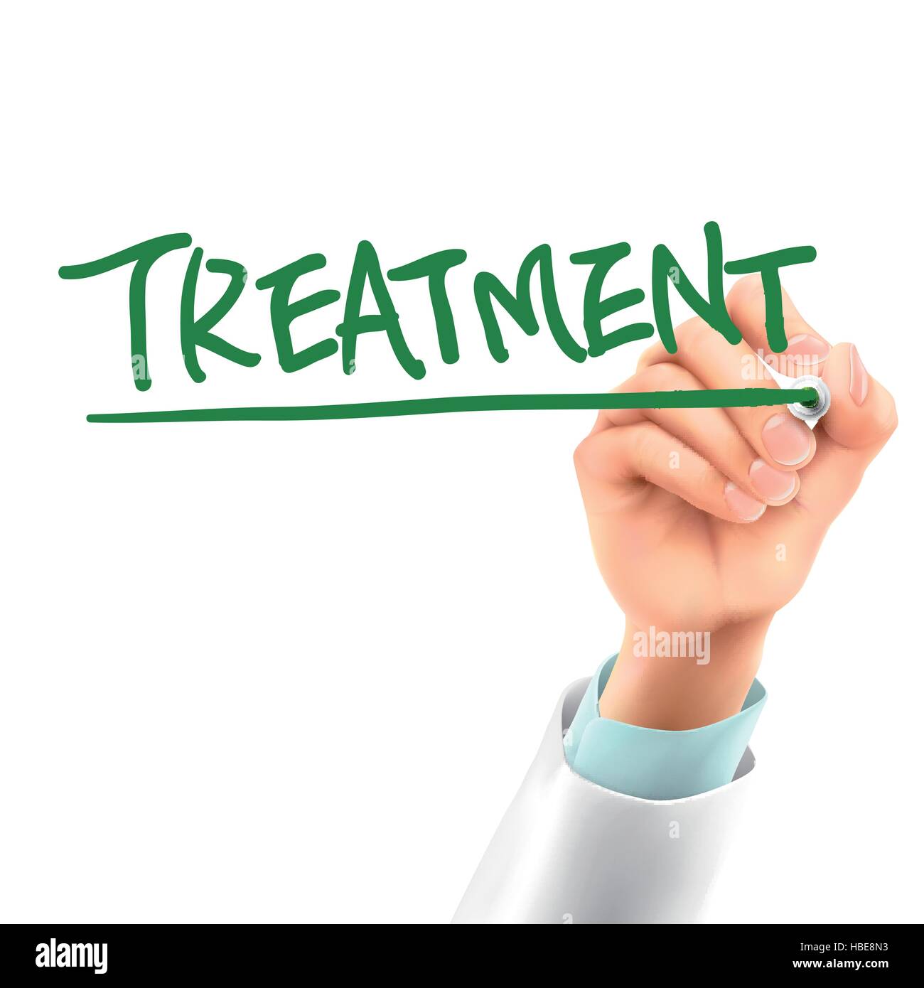 doctor writing treatment word in the air Stock Vector Image & Art - Alamy