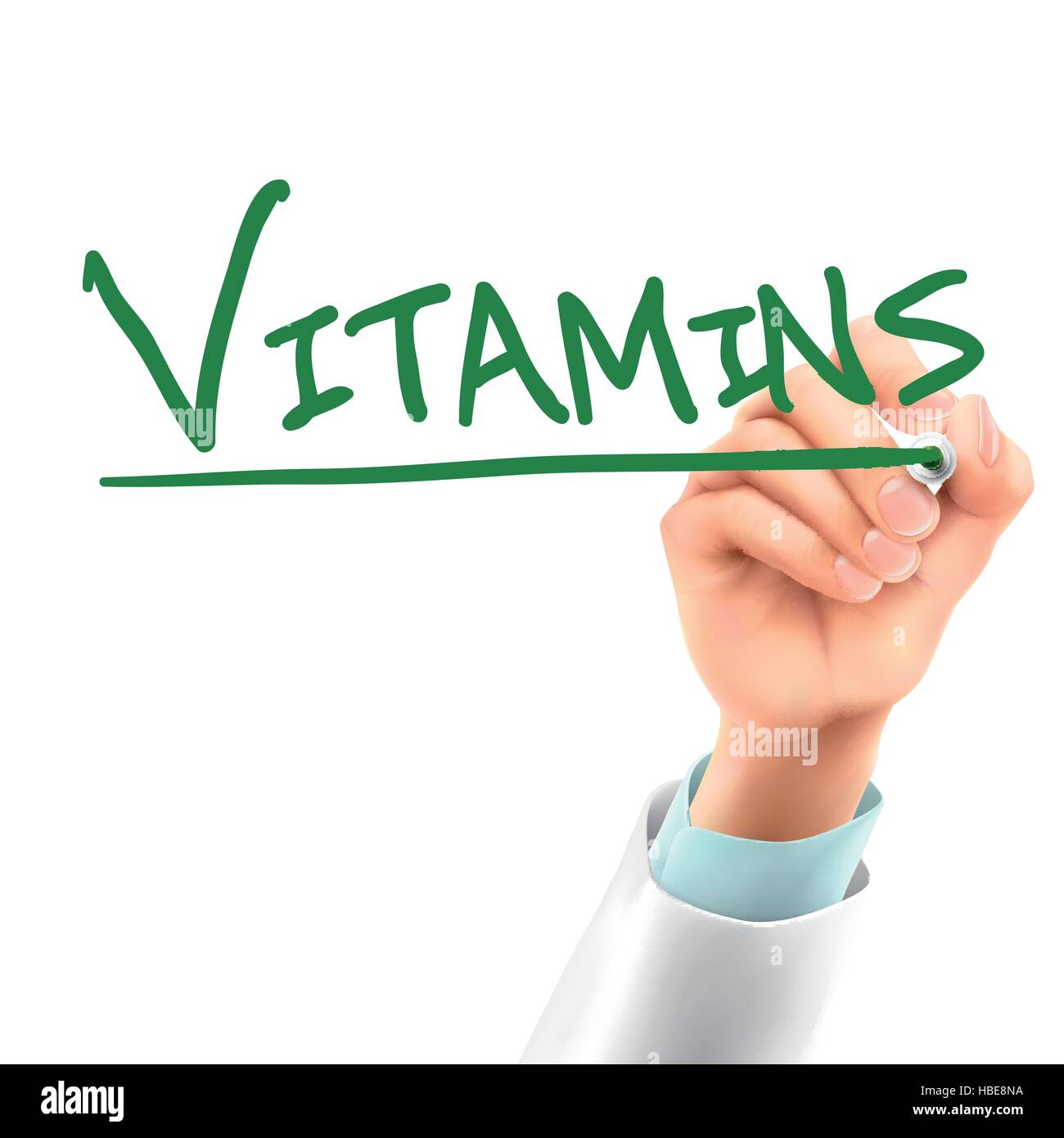 doctor writing vitamins word in the air Stock Vector Image & Art - Alamy